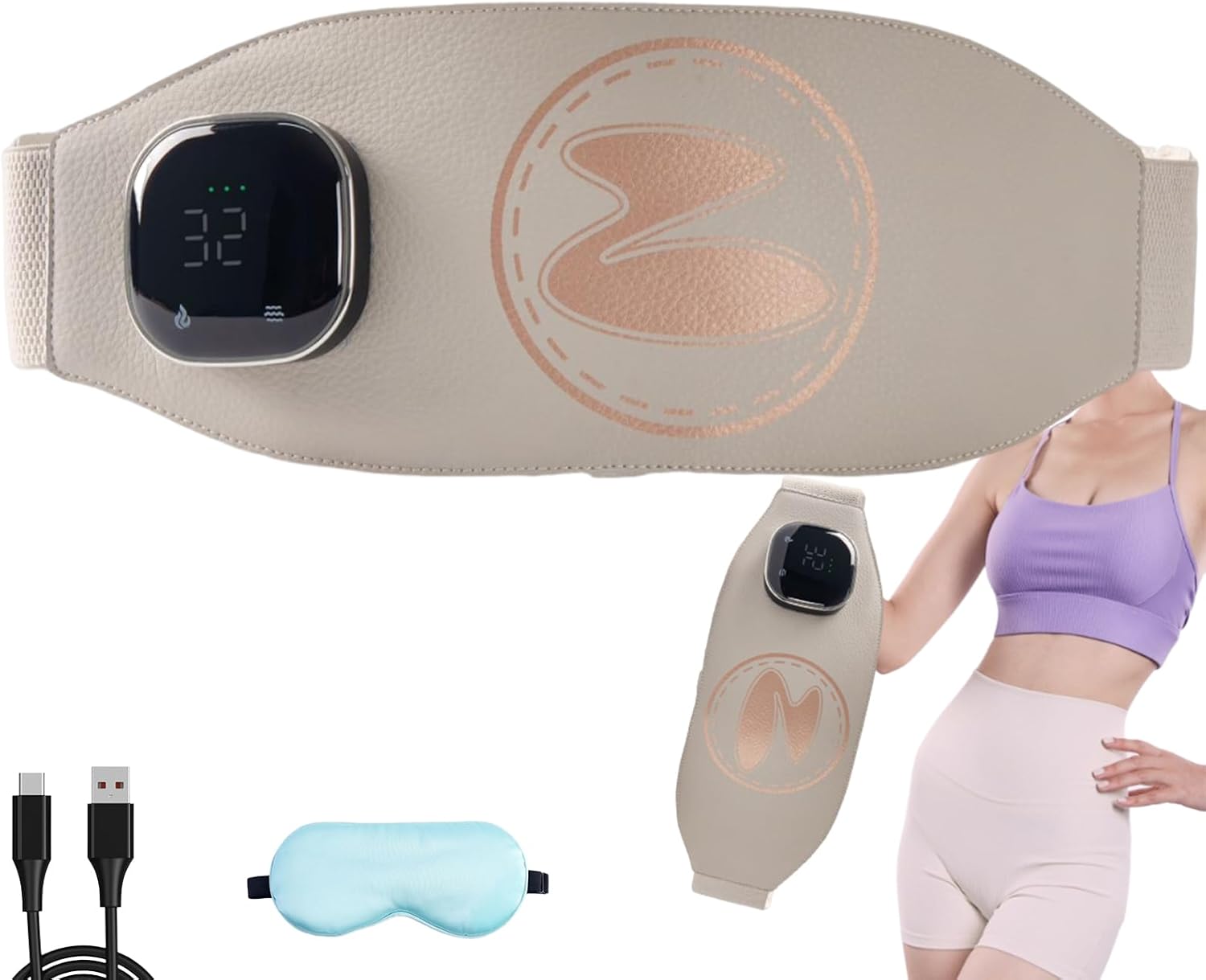 2025 New Portable Back and Waist Massager, Portable Cordless Heating ...