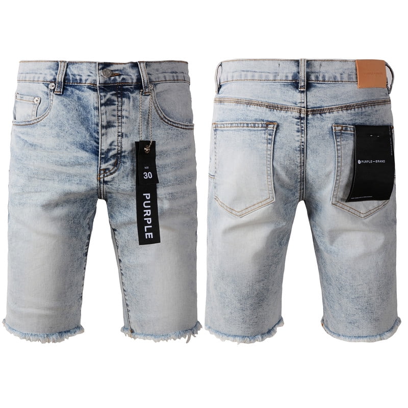 2025 New Purple-Brand Men's Jeans Shorts with Diamond Slim Fit Stretch ...