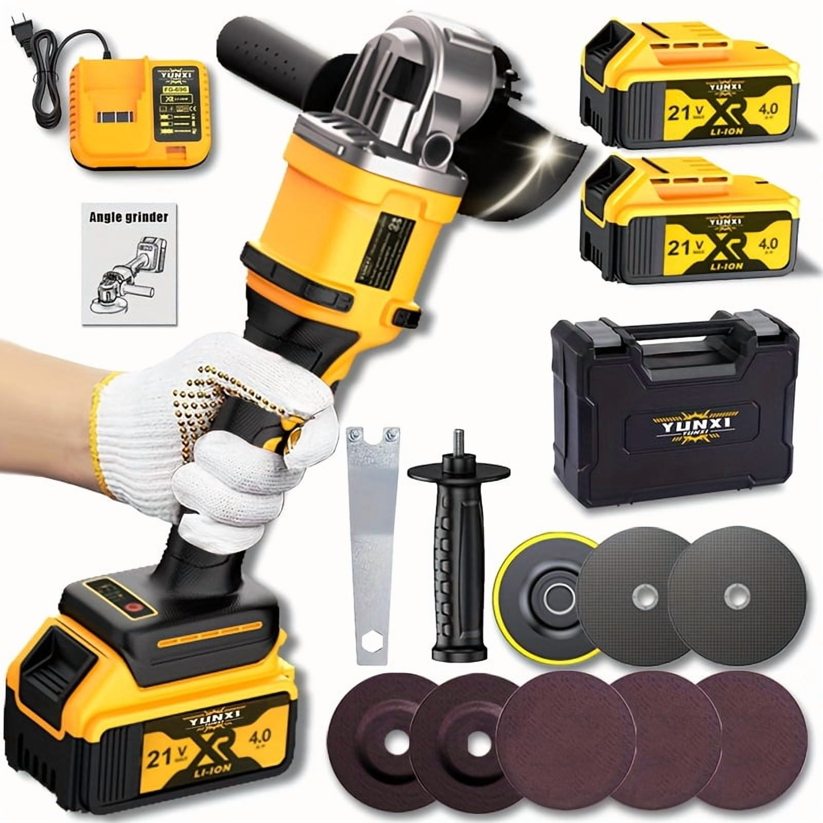 2025 New Rechargeable Cordless Angle Grinder - with Lithium Battery ...