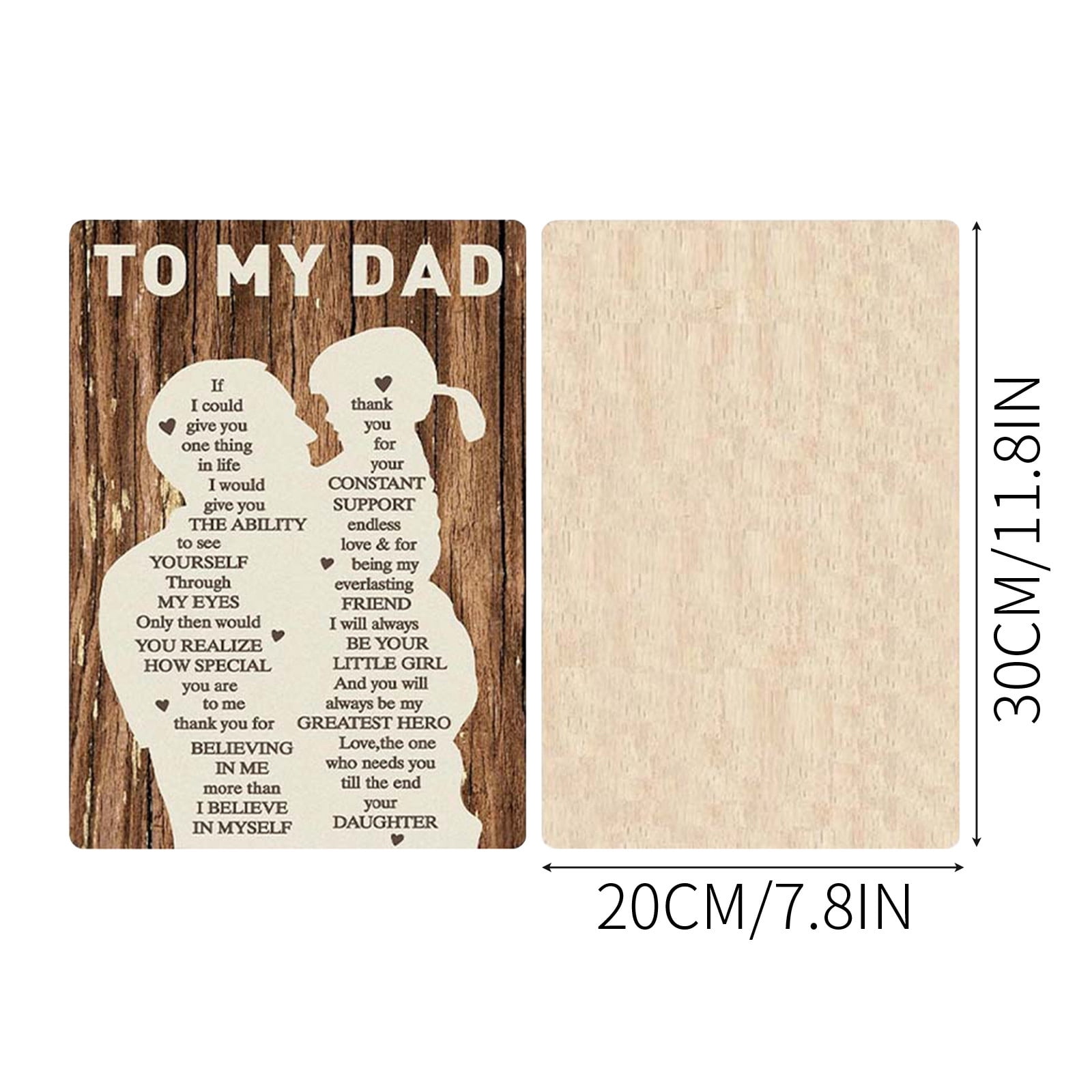 2025 New Release! Fathers Day Presents From Daughter 12x8inch Wood Wall ...