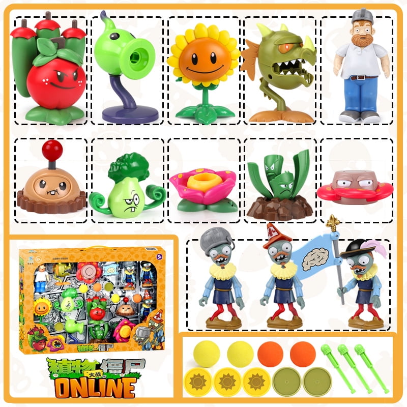 2025 New Role Plants Pea shooting Zombie Action Figure Peashooter ...