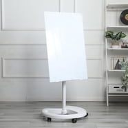 Costway Portable Large Rolling Mobile Whiteboard 40'' x 26'' Adjustable ...