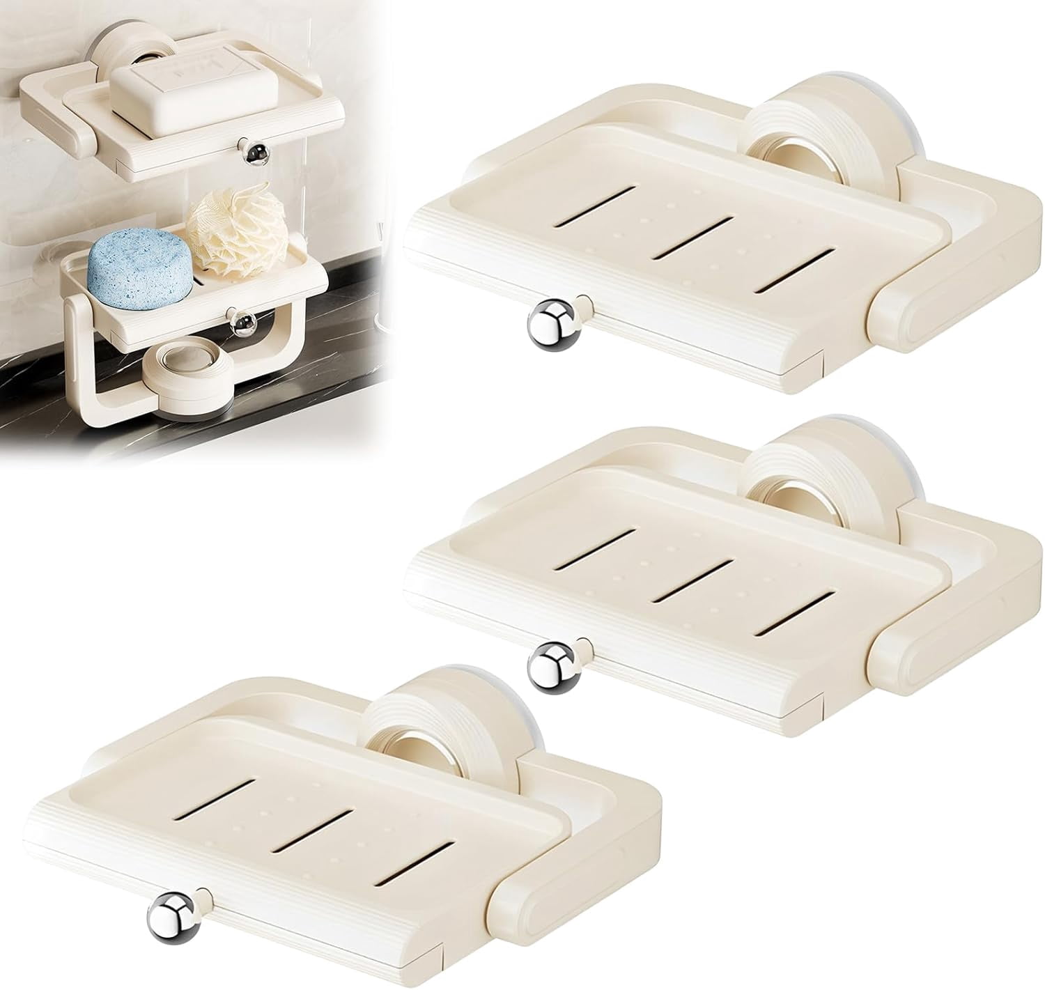 2025 New Rotatable Suction Cup Soap Dish Holder, Soap Saver with ...