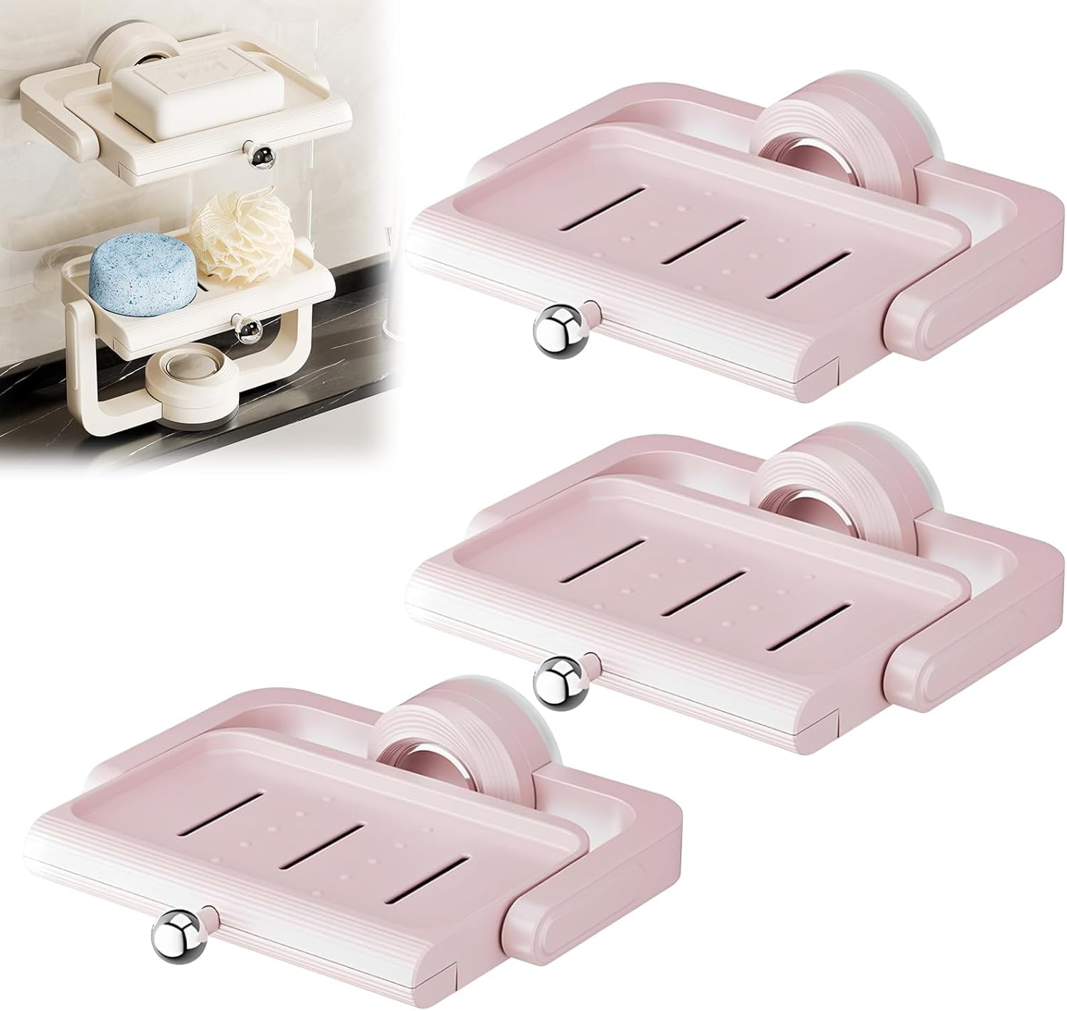 2025 New Rotatable Suction Cup Soap Dish Holder, Soap Saver with ...