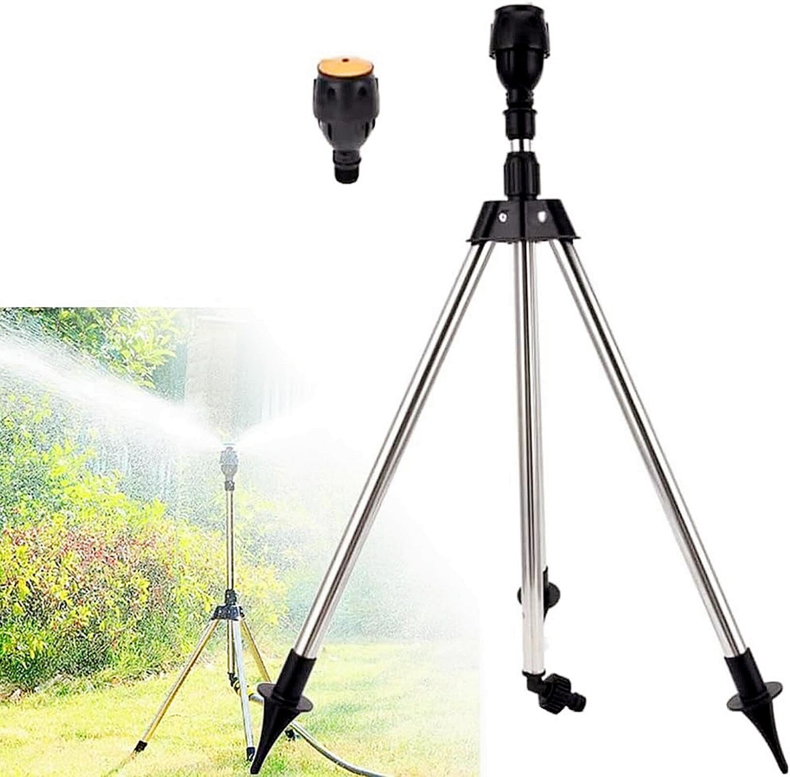 2025 New Rotating Tripod Sprinkler W/Tripod Rotation Water Spray, 360 ...