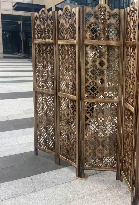 2025 New Rustic Wood Room Divider - 67" Farmhouse Privacy Screen with ...