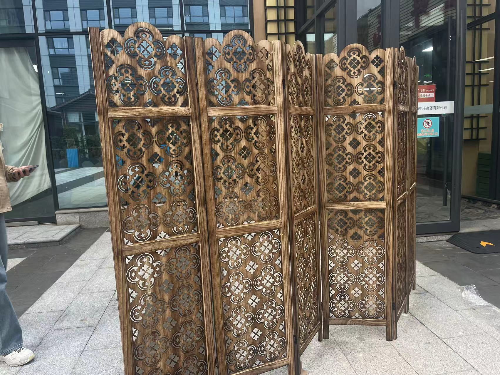 2025 New Rustic Wood Room Divider - 67" Farmhouse Privacy Screen with ...