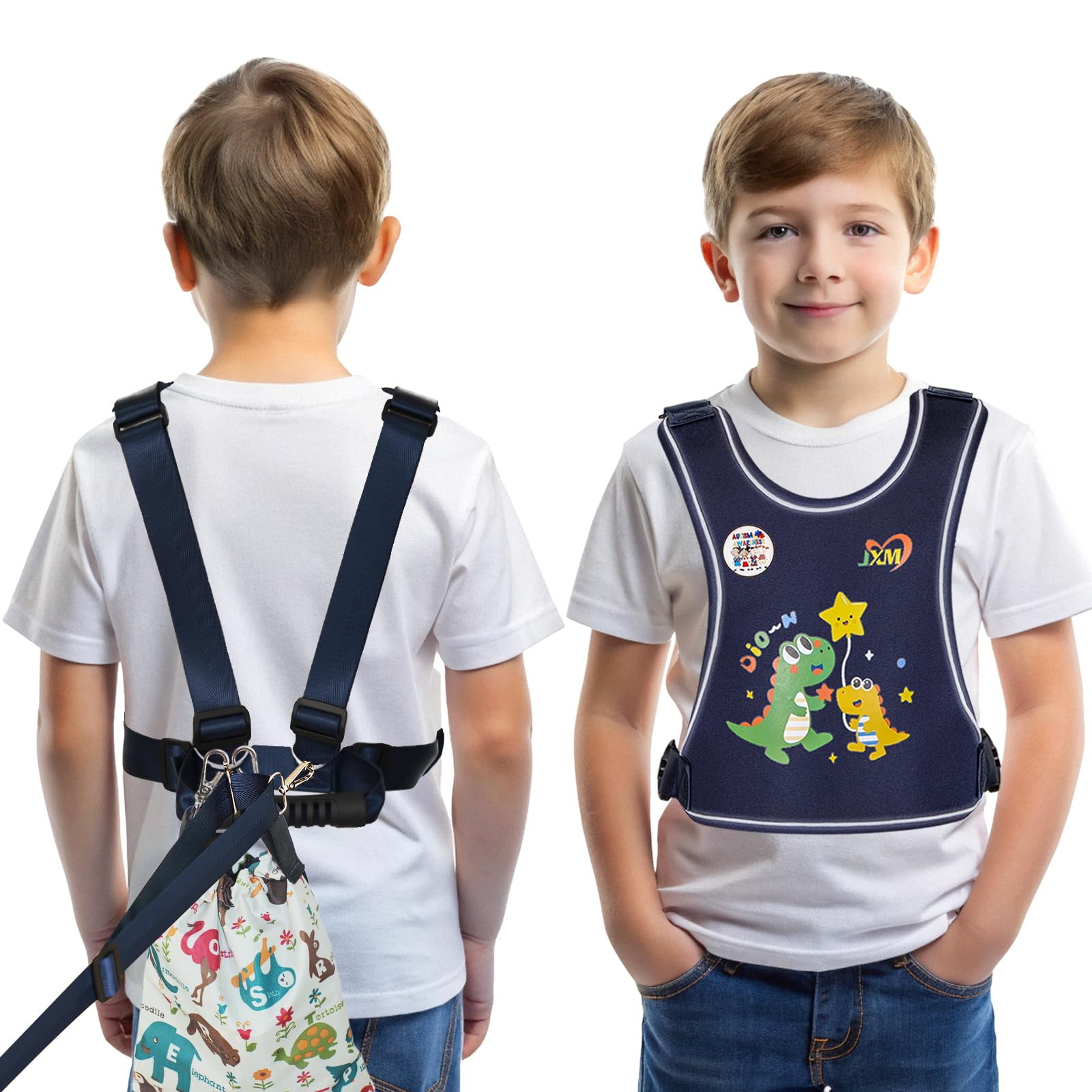 2025 New Safety Harness with Light Reflector for Child (3-6 yrs), Walking Harness with Grab ...