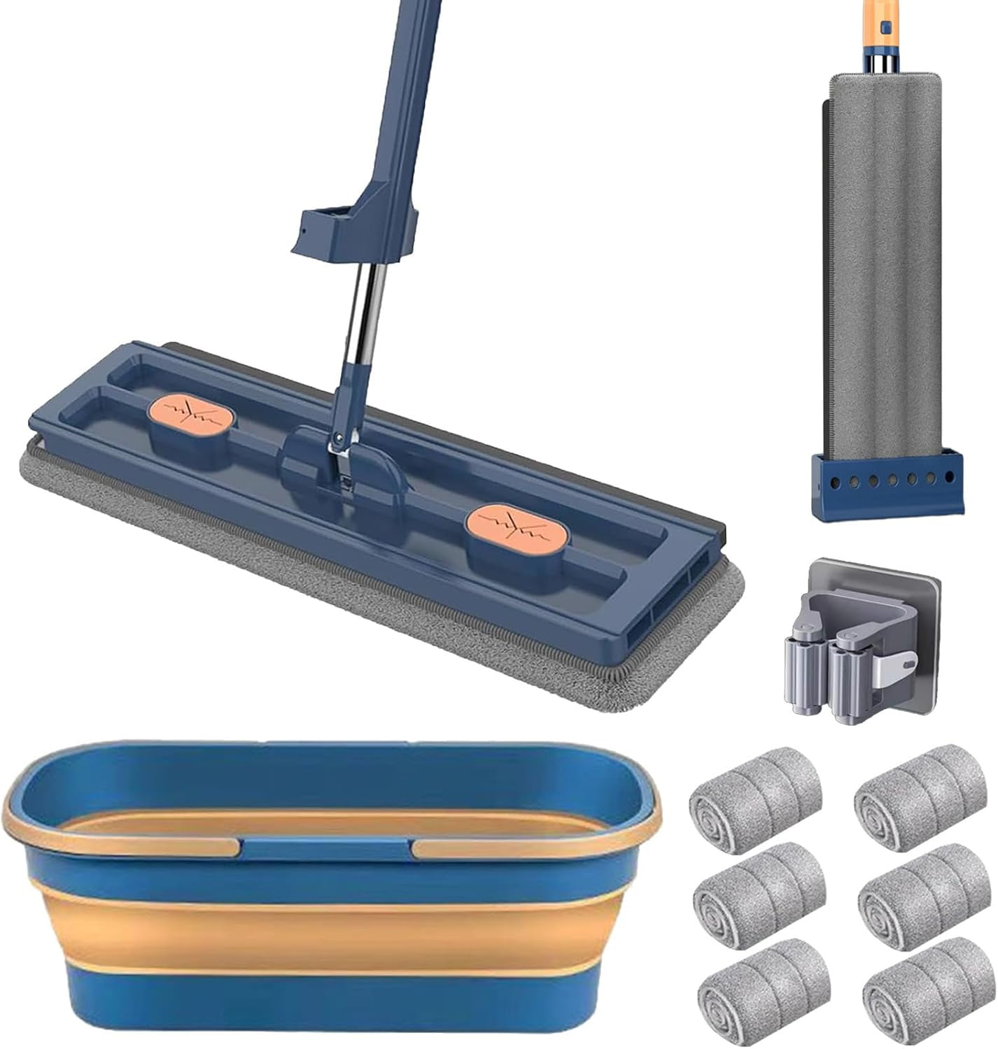 2025 New Saker Plus Mop, 360° Rotation Saker Plus Flat Mop and Bucket ...