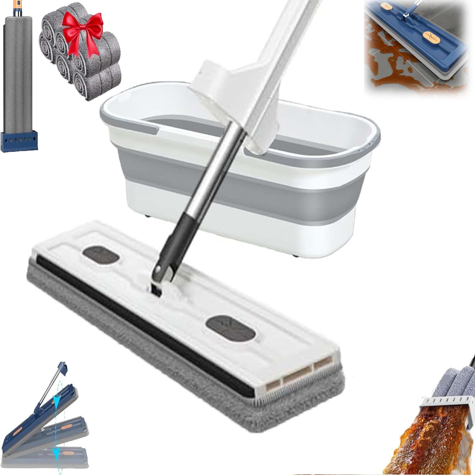 2025 New Saker Plus Mop, 360° Rotation Sakerplus Mop And Bucket Set ...