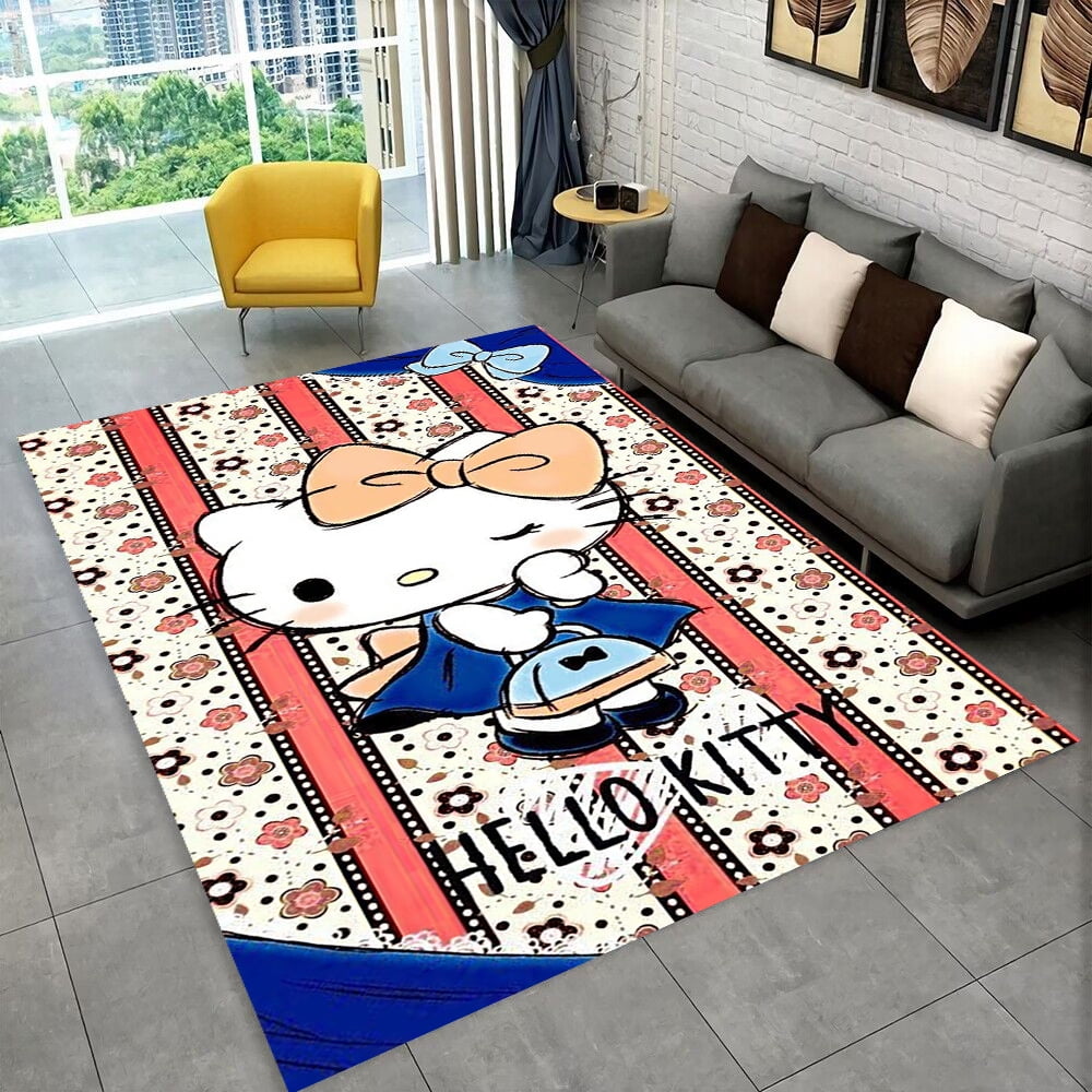 2025 New Sanrio Hello Kitty Cat Cartoon Girl Gift Rug Carpet for Living ...