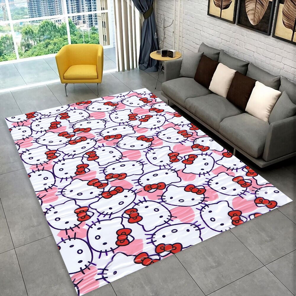 2025 New Sanrio Hello Kitty Cat Cartoon Girl Gift Rug Carpet for Living ...