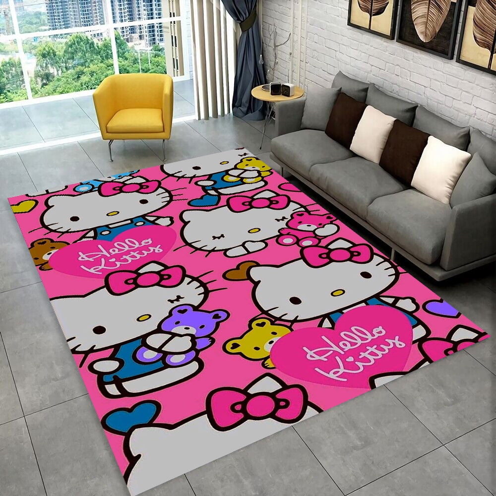 2025 New Sanrio Hello Kitty Cat Cartoon Girl Gift Rug Carpet for Living ...