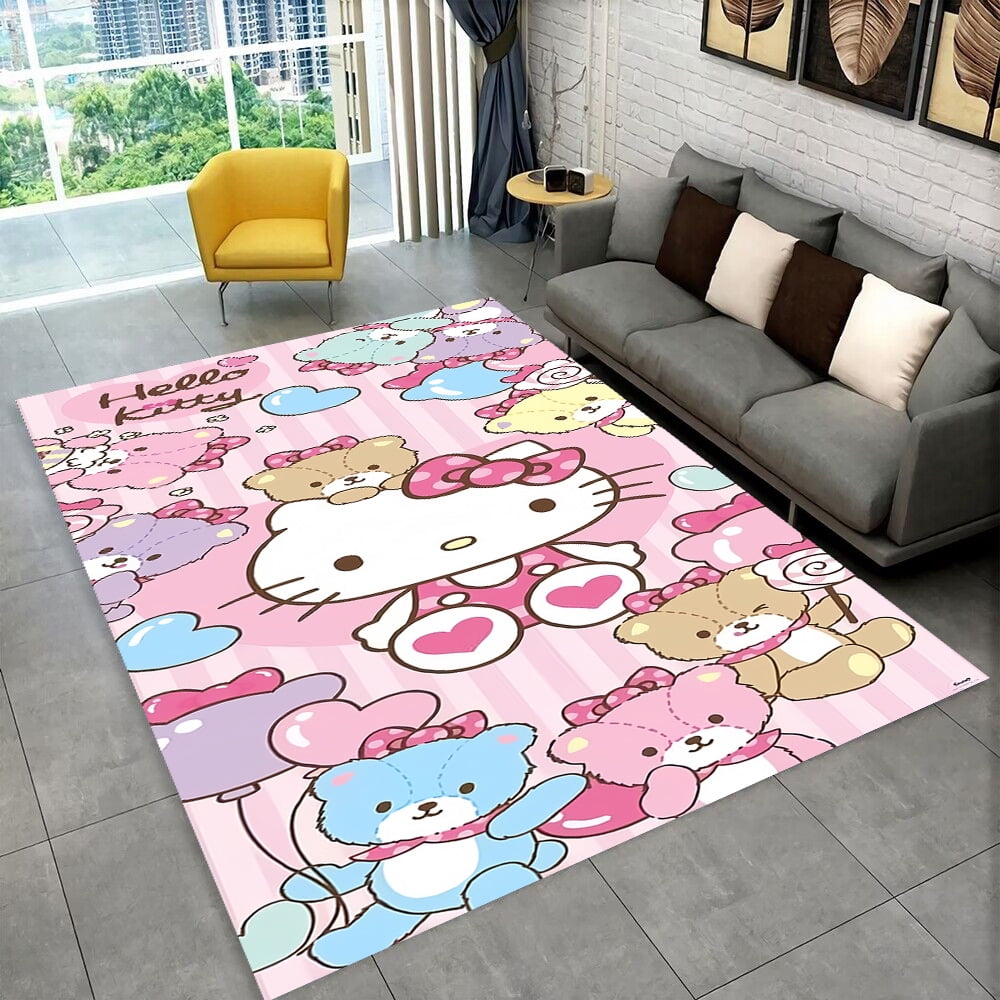 2025 New Sanrio Hello Kitty Cat Cartoon Girl Gift Rug Carpet for Living ...