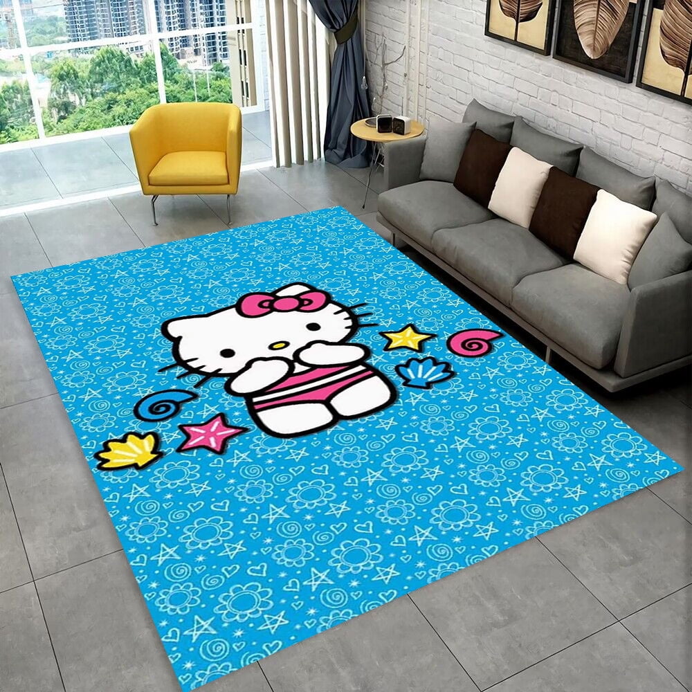 2025 New Sanrio Hello Kitty Cat Cartoon Girl Gift Rug Carpet for Living ...