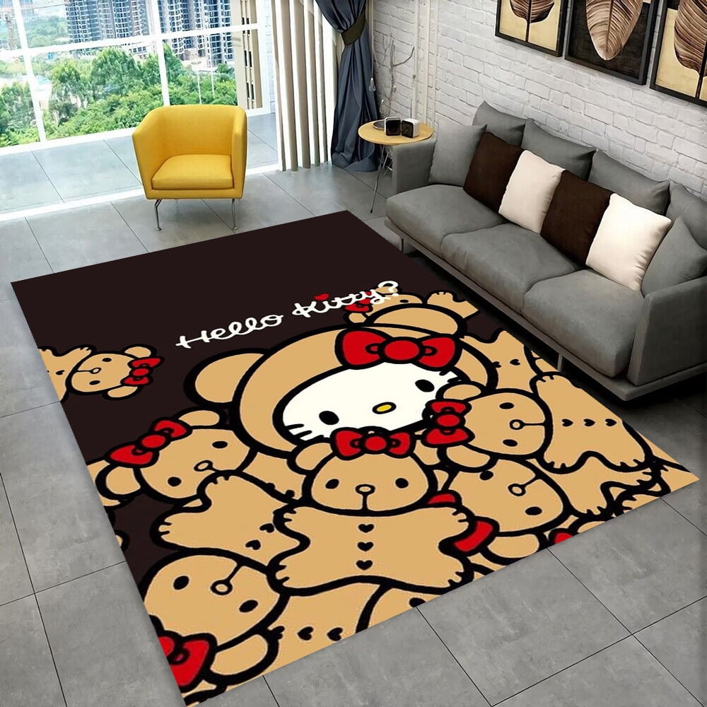 2025 New Sanrio Hello Kitty Cat Cartoon Girl Gift Rug Carpet for Living ...