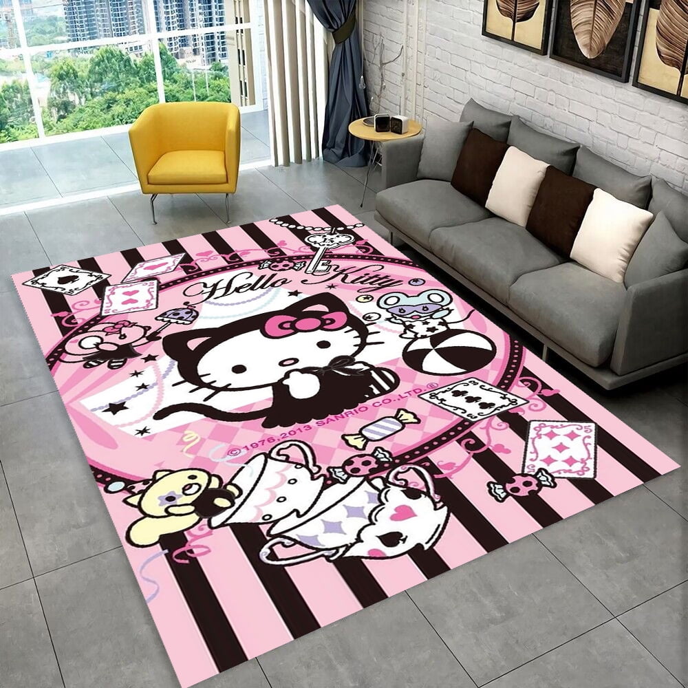 2025 New Sanrio Hello Kitty Cat Cartoon Girl Gift Rug Carpet for Living ...