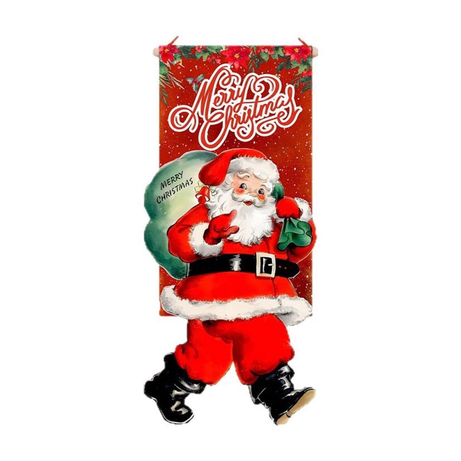 2025 New Santa Claus Theme Holiday Banner - Christmas Door Curtain Wall ...