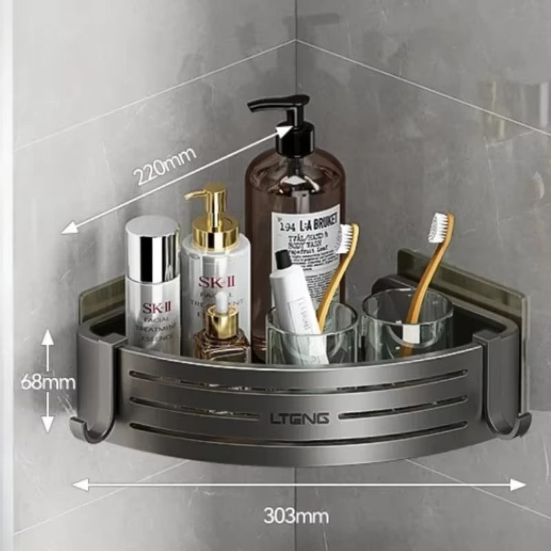 2025 New Shampoo Rack Bathroom Shelf Alloy Makeup Storage Organizer ...