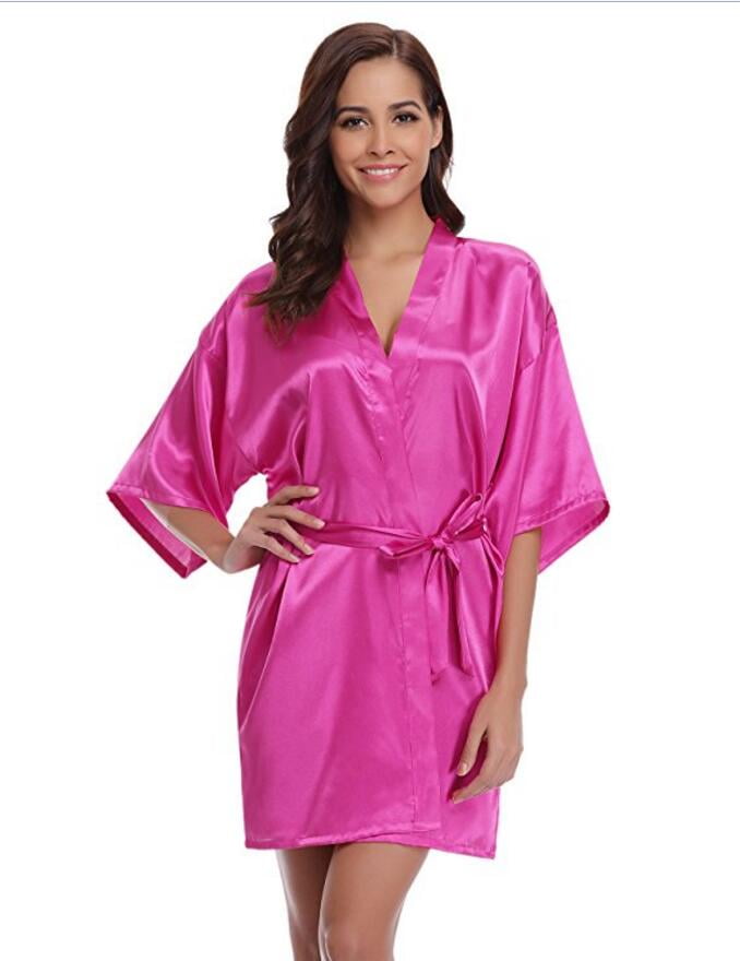 2025 New Silk Kimono Robe Bathrobe Women Silk Bridesmaid Robes Sexy ...