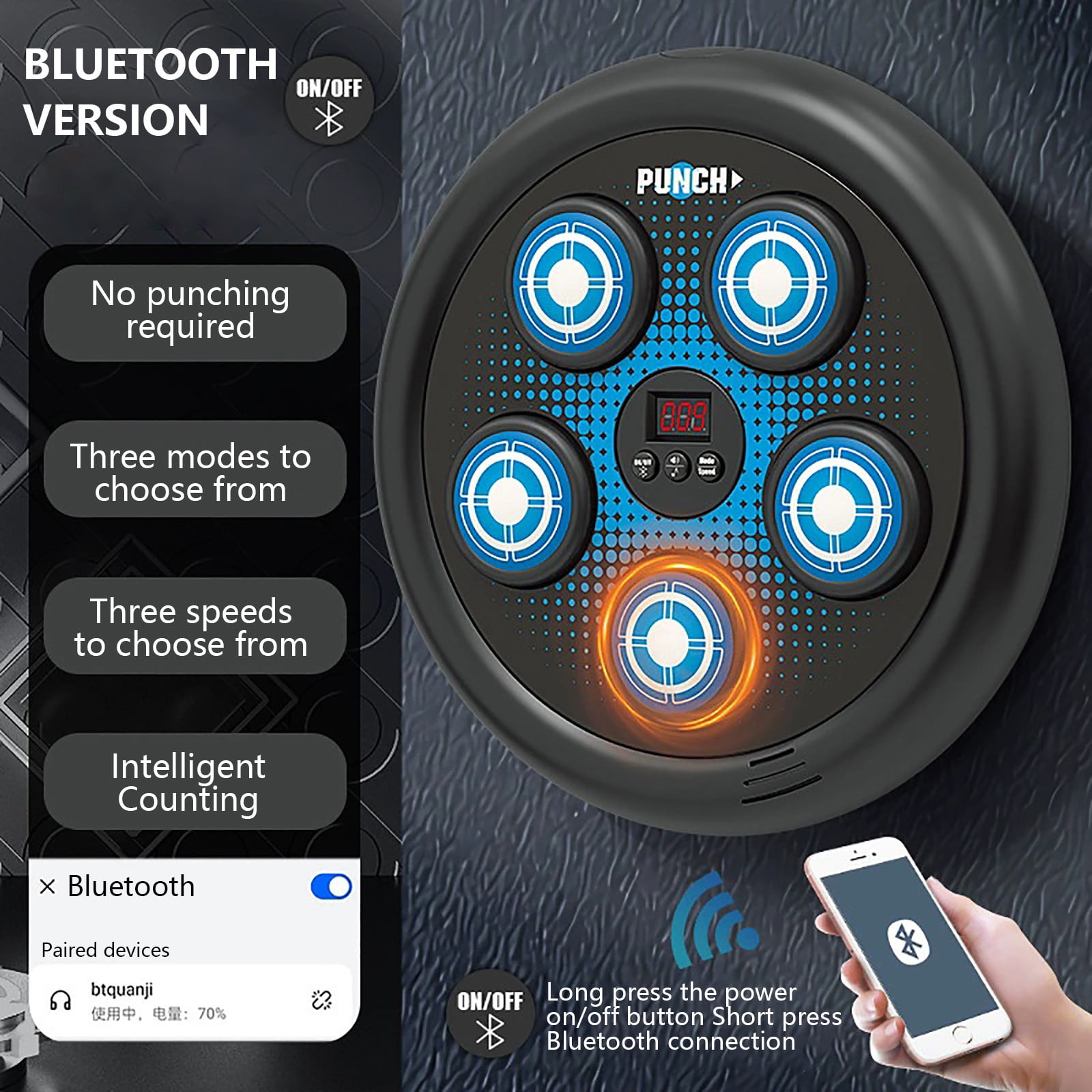 2025 New Smart Music Boxing Machine - Wall Mounted Music Punching Pad ...