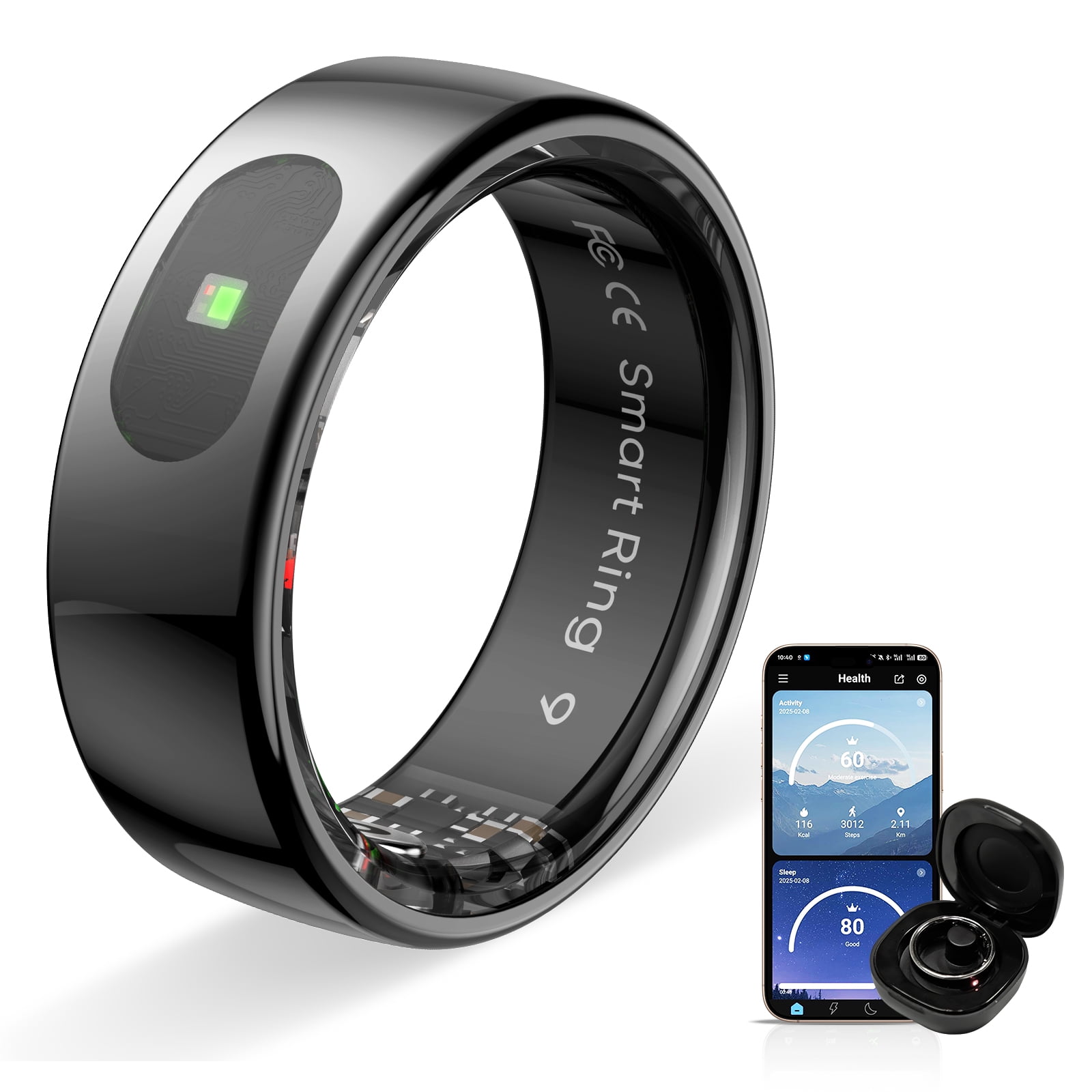 2025 New Smart Ring Fitness Vitality Tracker Men and Women Touch Screen ...