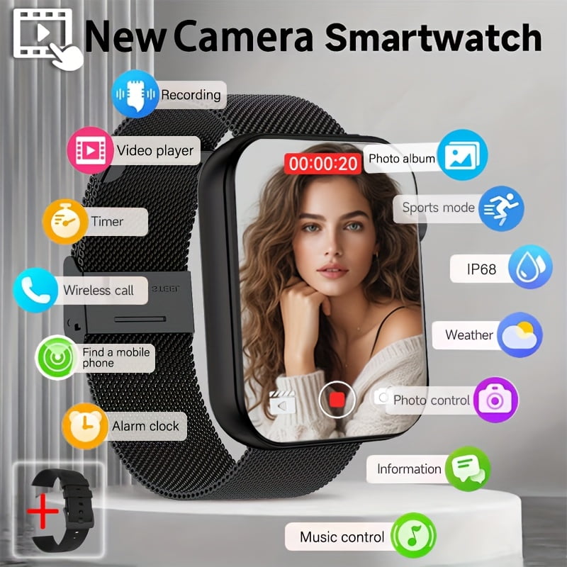 2025 New Smartwatch with Built-in Camera | 1.91" HD Display | Audio ...