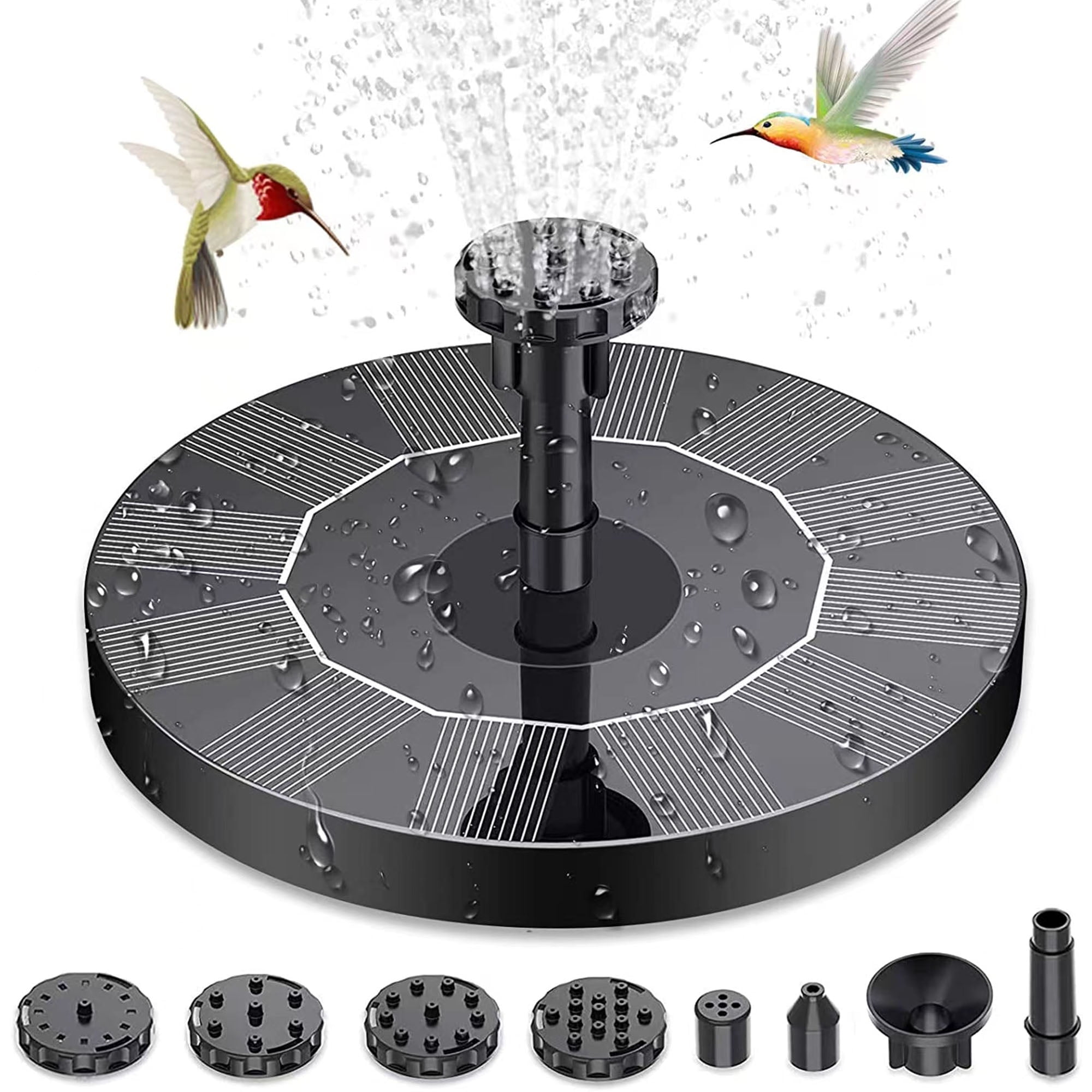 2024 Solar Fountain Pump with 7 Heads: Solar Powered for Bird Baths ...