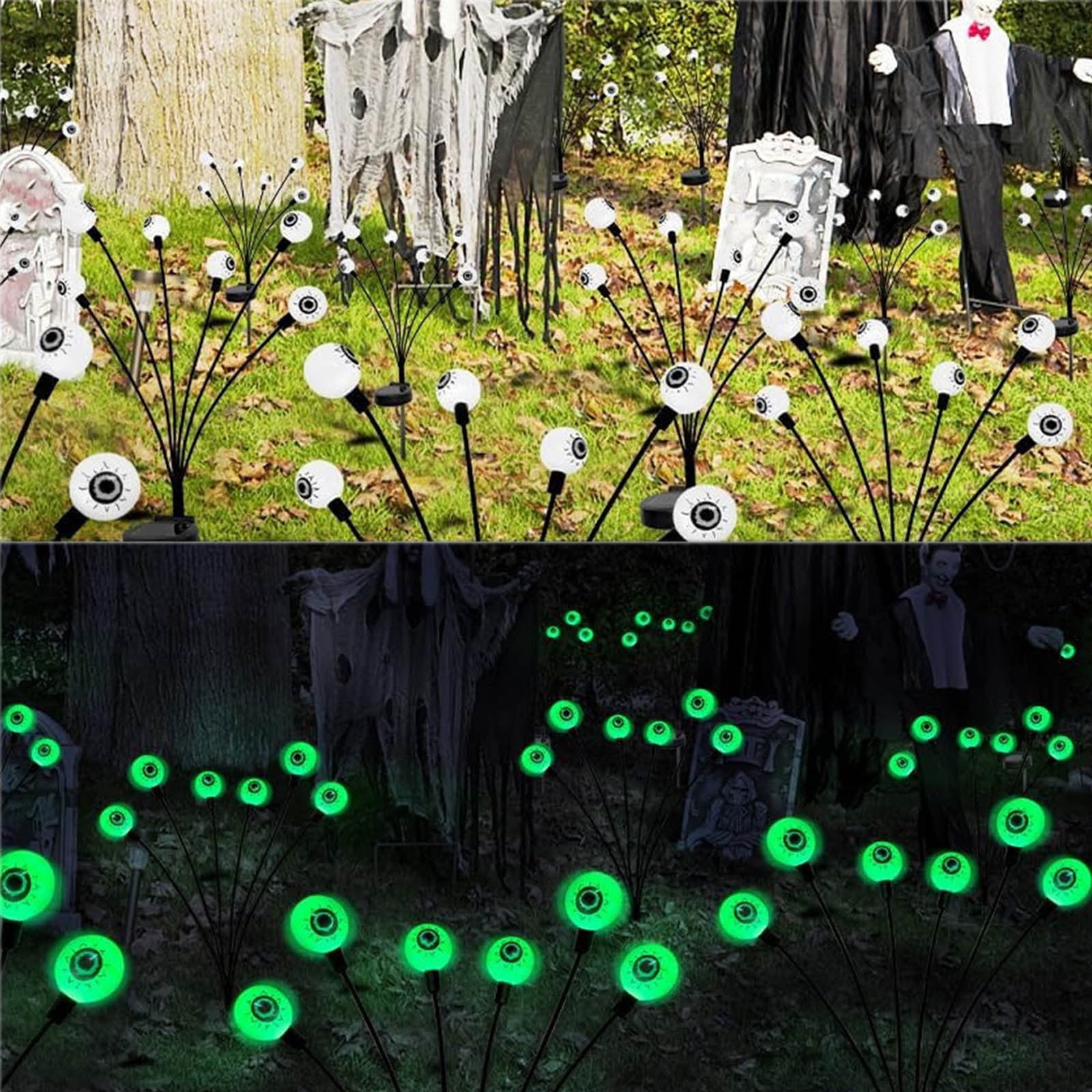 2025 New Solar Powered String Eyeball Lamp Halloween Ghost Eye Ground ...