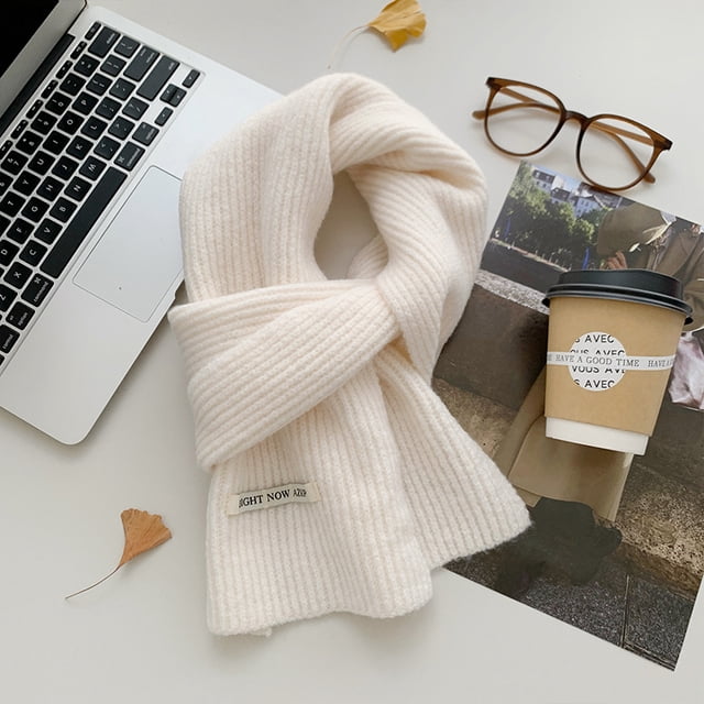 2025 New Solid Color Knit Scarf, Soft Yarn Winter Neck Wrap for Women ...