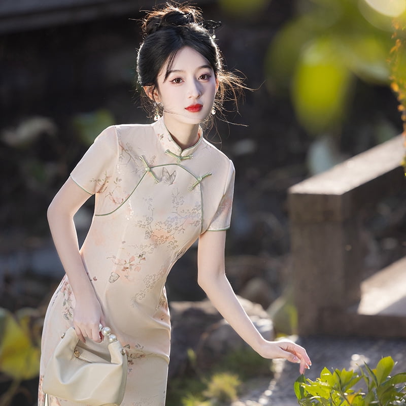 2025 New Spring and Summer Qipao Composite Lace Modified Cheongsam ...