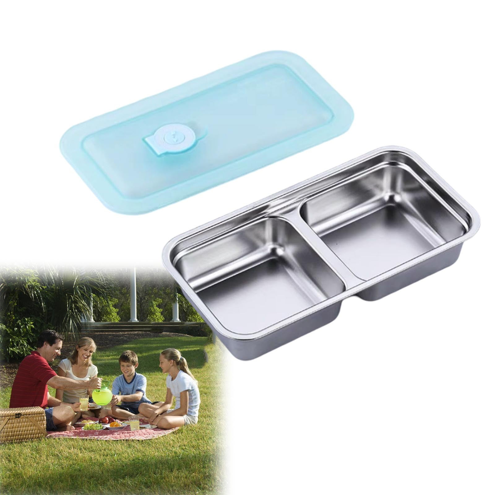 2025 New Stainless Steel Snack Containers - Double Compartment Grab ...