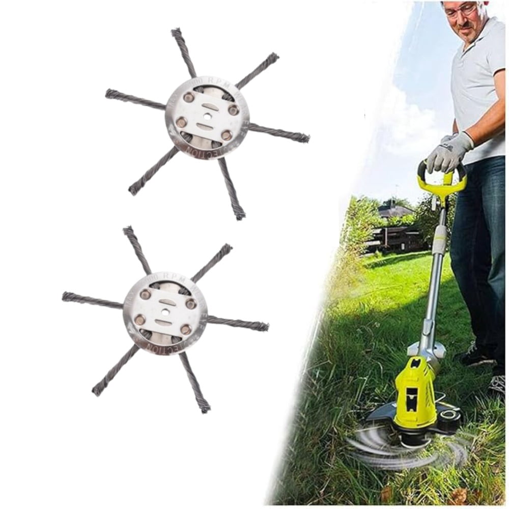 2025 New Steel Wire Trimmer Head - Unbreakable 6-Blade Steel Weed Brush ...