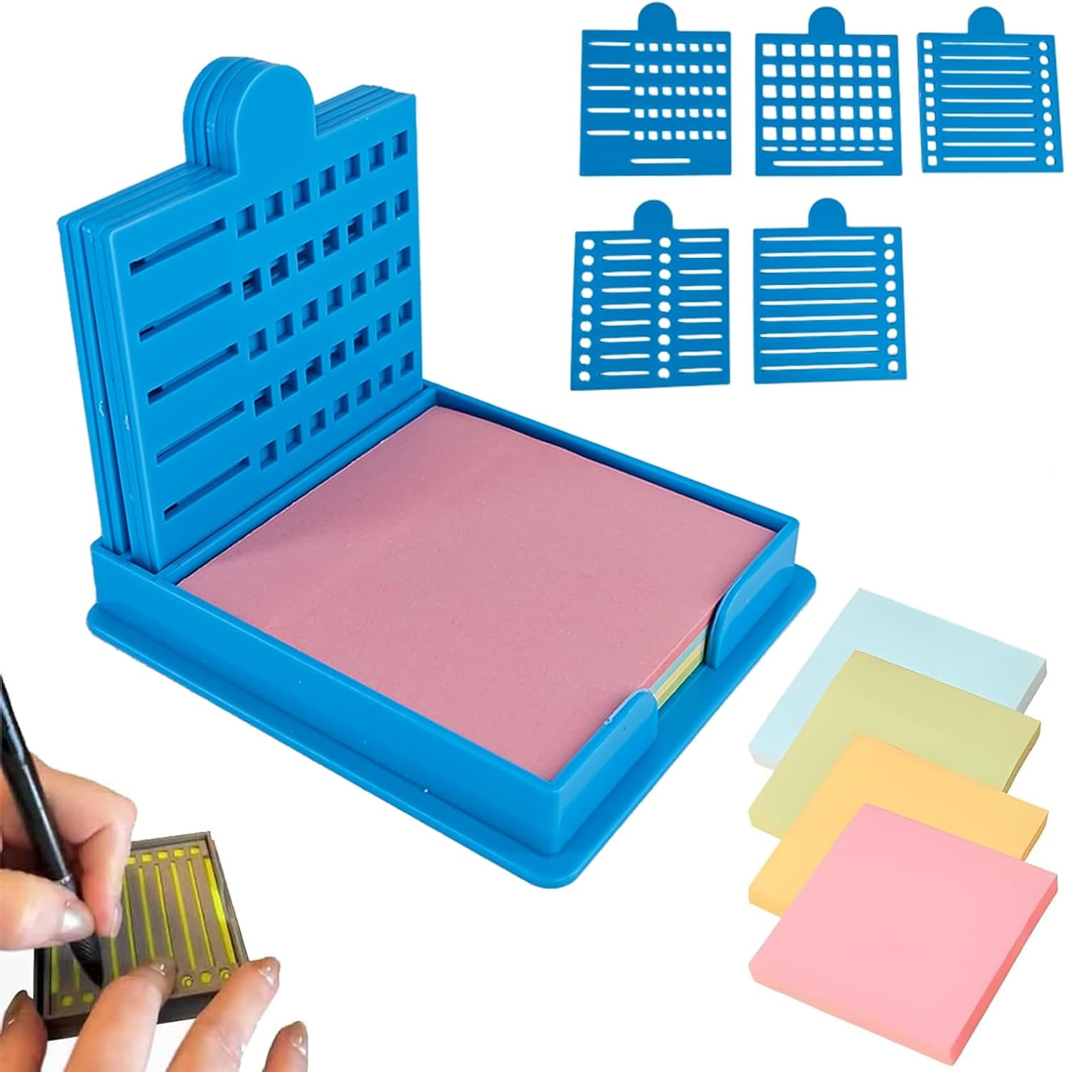2025 New Sticky Note Stencil, Sticky Note Holder with Five Templates ...