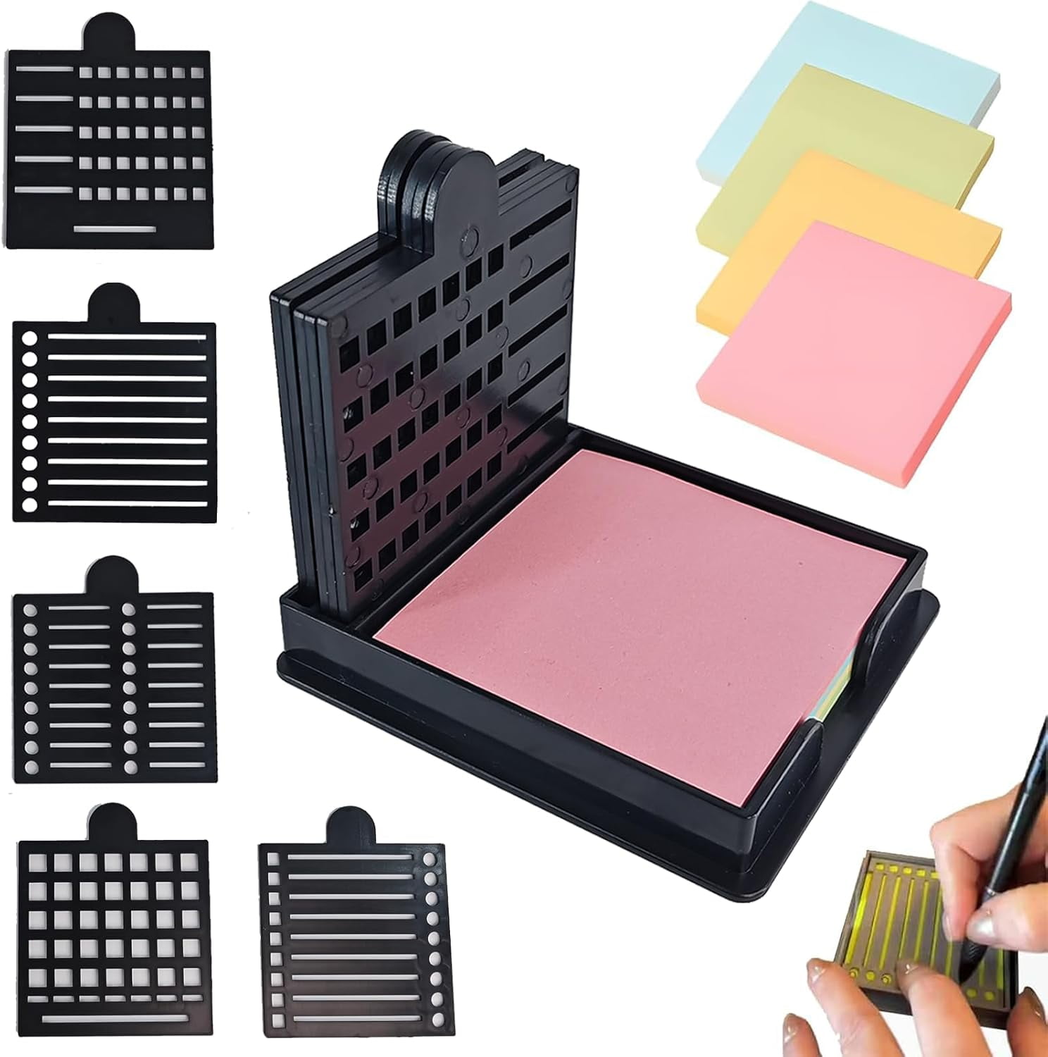 2025 New Sticky Note Stencil, Sticky Note Holder with Five Templates ...