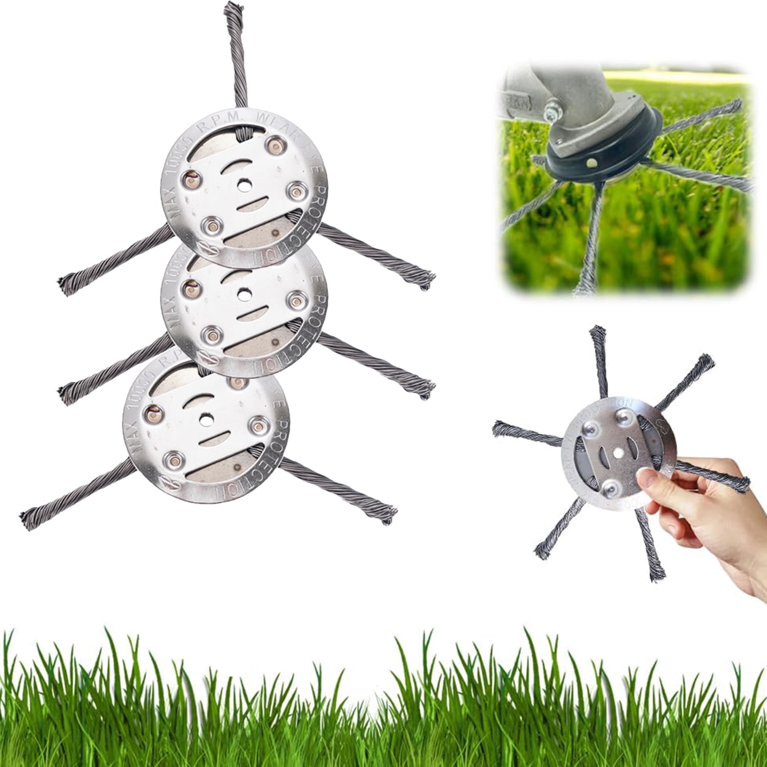 2025 New String Trimmer Replacement Head – 6 Inch Steel Wire Grass ...