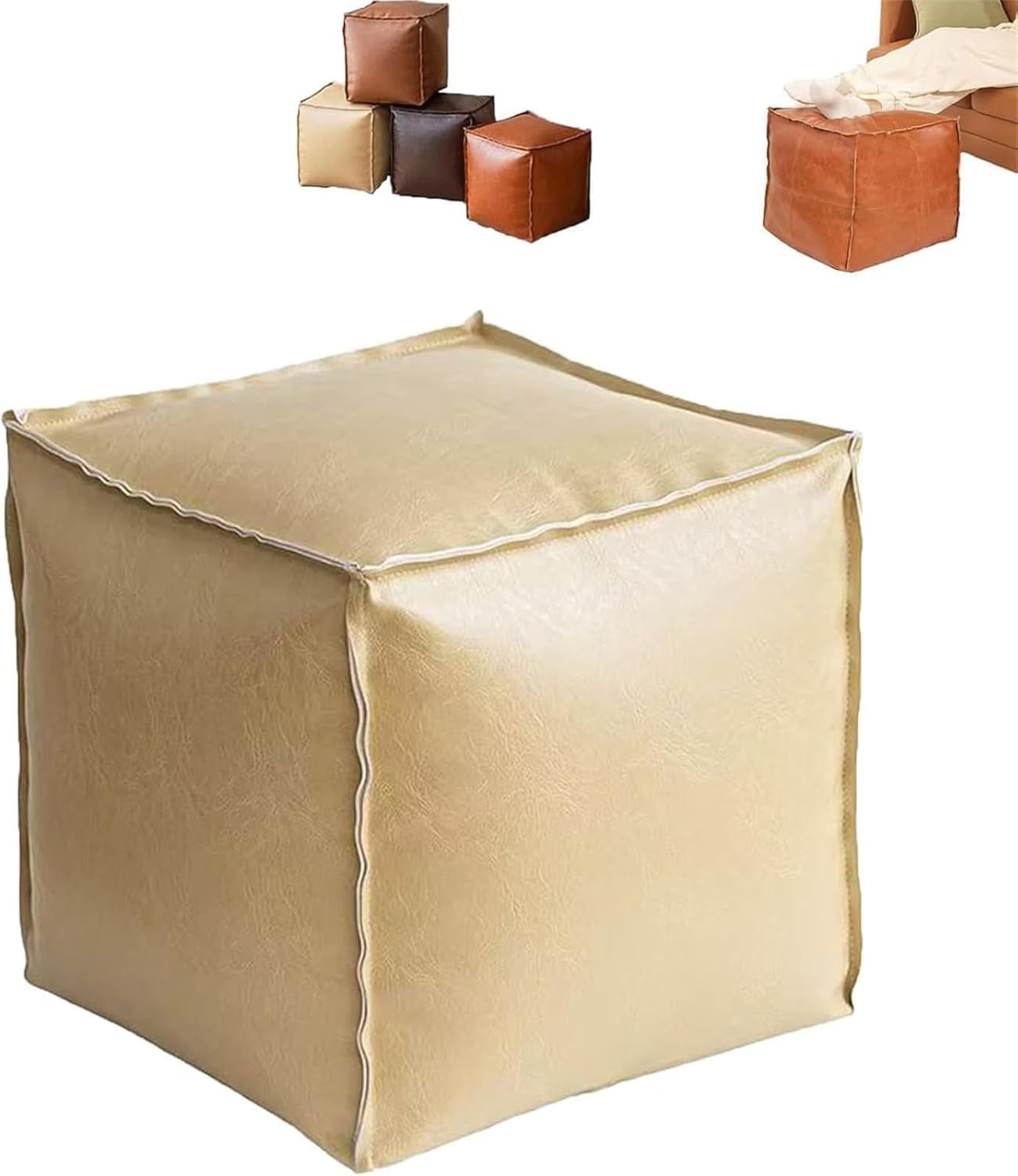 2025 New Stuffable Cushion Bag, 16 Inch Floor Footrest Cushion Storage Solution, Unstuffed Pouf ...