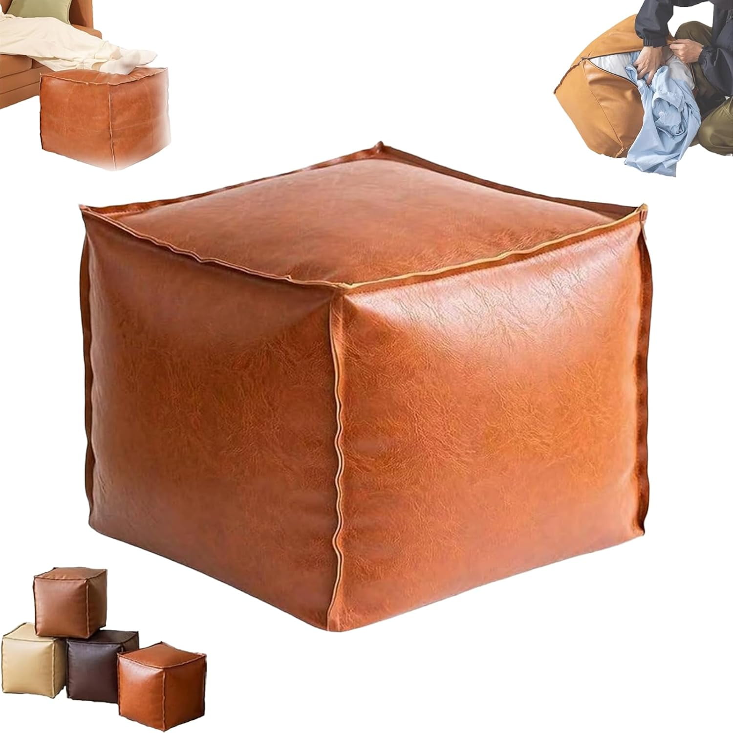 2025 New Stuffable Cushion Bag, Unstuffed Pouf Ottomans, 16 in Floor ...