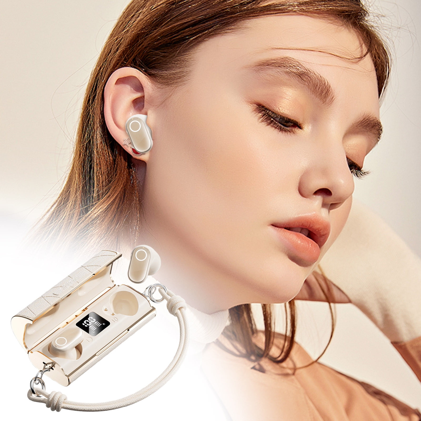 2025 New Style Bluetooth Earphones for Girls with Leather-Grain Texture ...