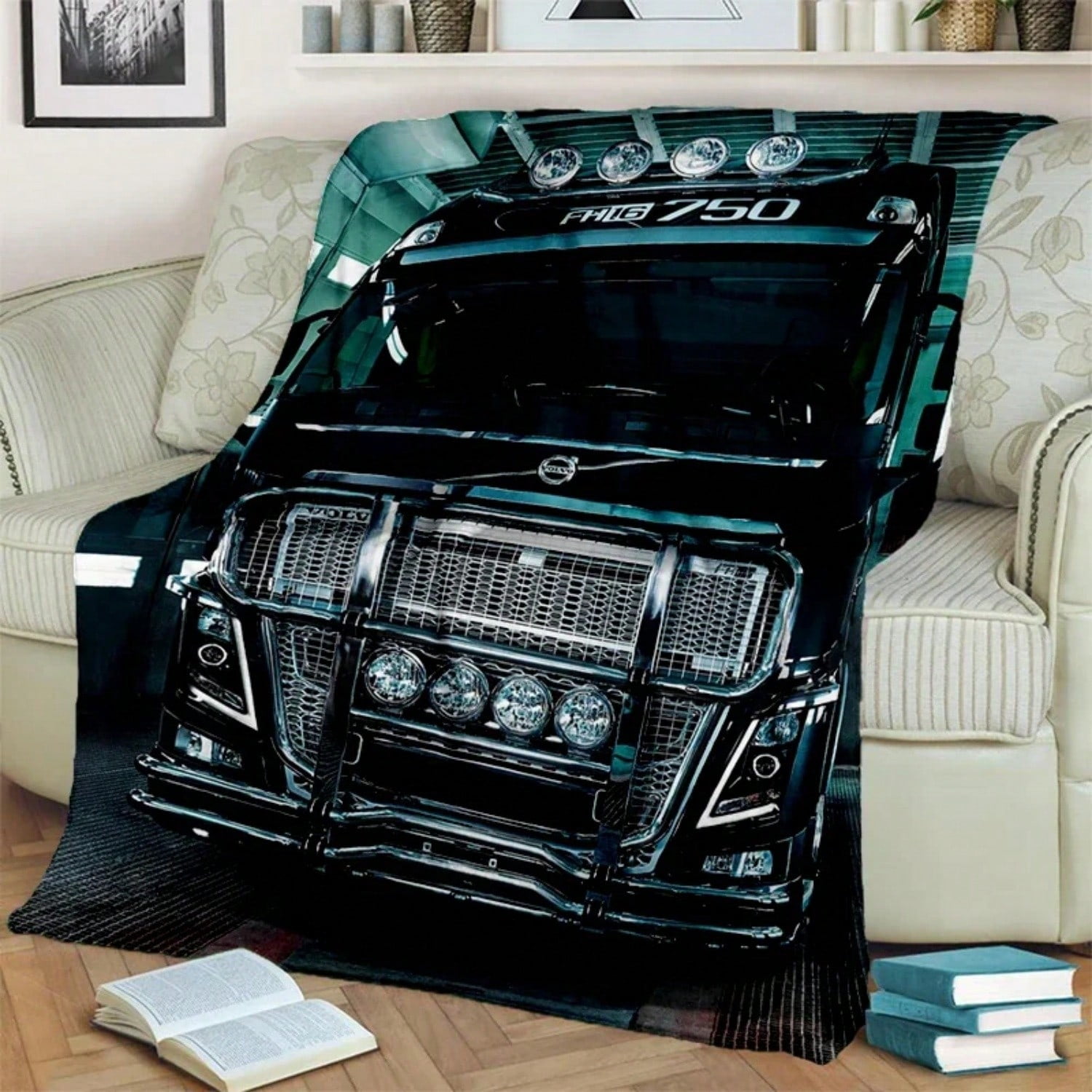 2025 New Style Volvo Cargo Trucks Lorry Car Soft Plush Blanket, Flannel Throw Blanket For Living ...