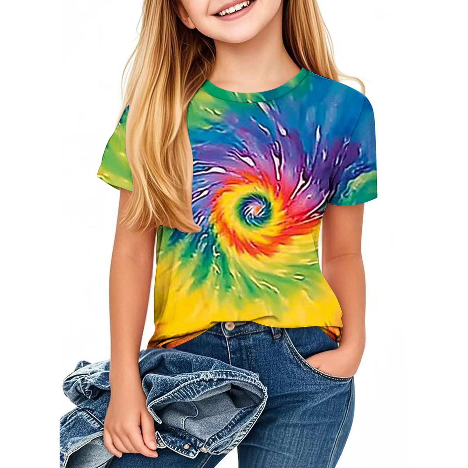 2025 New Summer Graphic Tees Kids Trendy Round Neck Short Sleeved Print ...