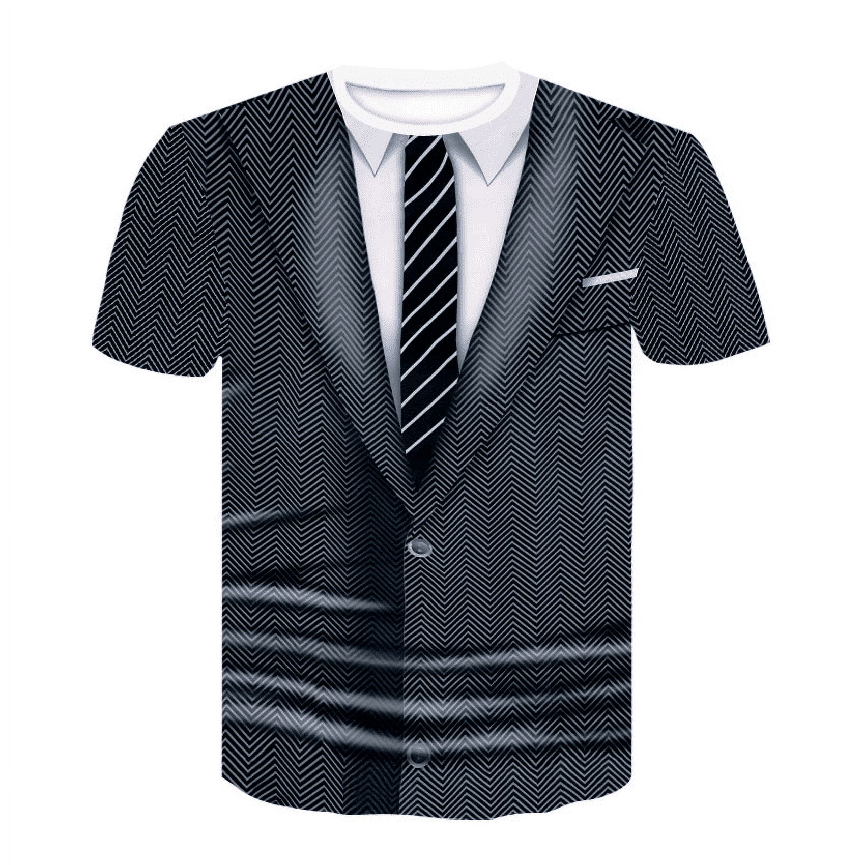 2025 New Summer Short Sleeve Streetwear Fake Suit Vest 3D T Shirt ...