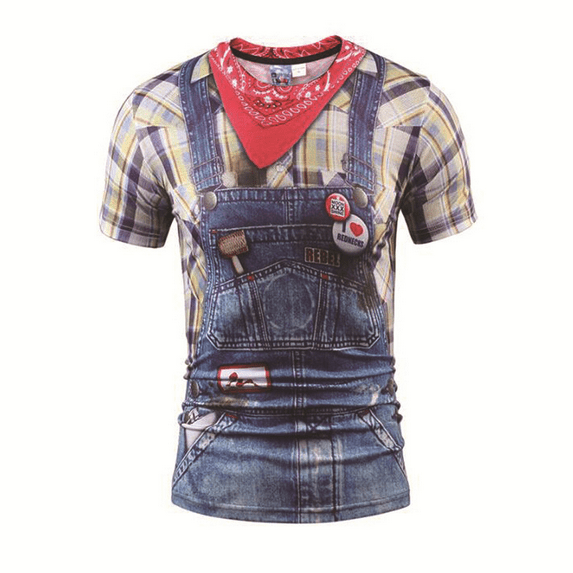 2025 New Summer Short Sleeve Streetwear Fake Suit Vest 3D T Shirt ...