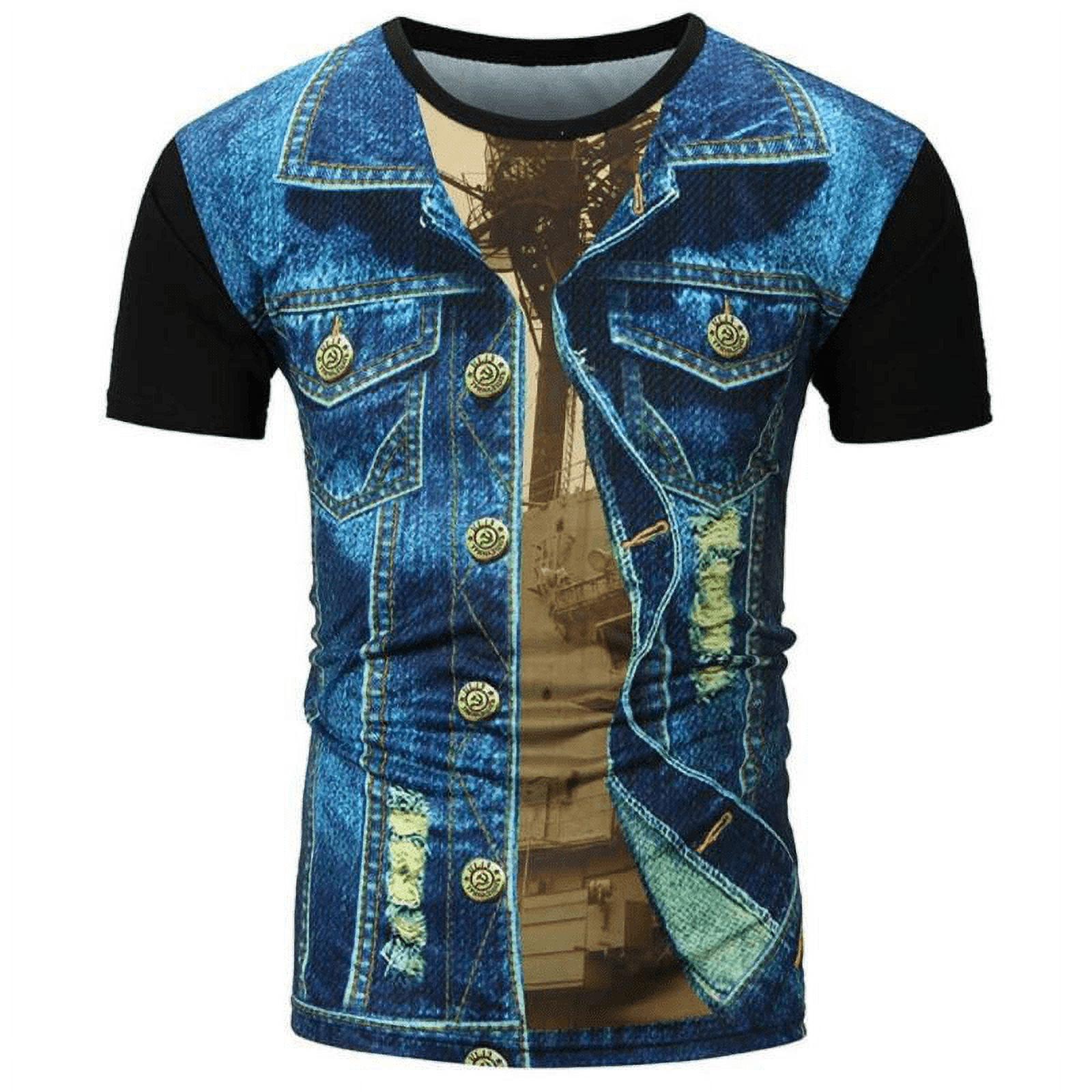 2025 New Summer Short Sleeve Streetwear Fake Suit Vest 3D T Shirt ...