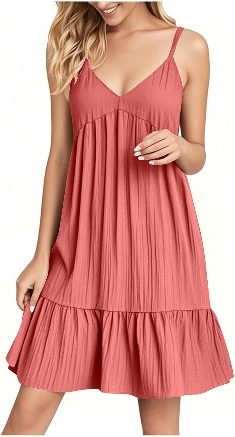 2025 New Sun Dresses for Women 2025 Vacation Summer Casual V Neck ...