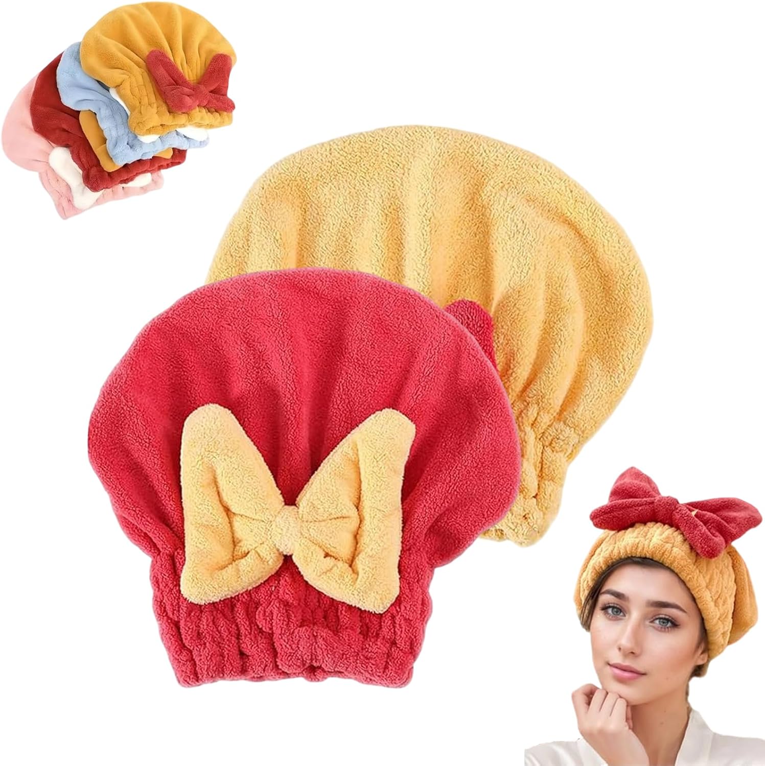 2025 New Super Absorbent Hair Towel Wrap for Wet Hair, Microfiber Hair ...