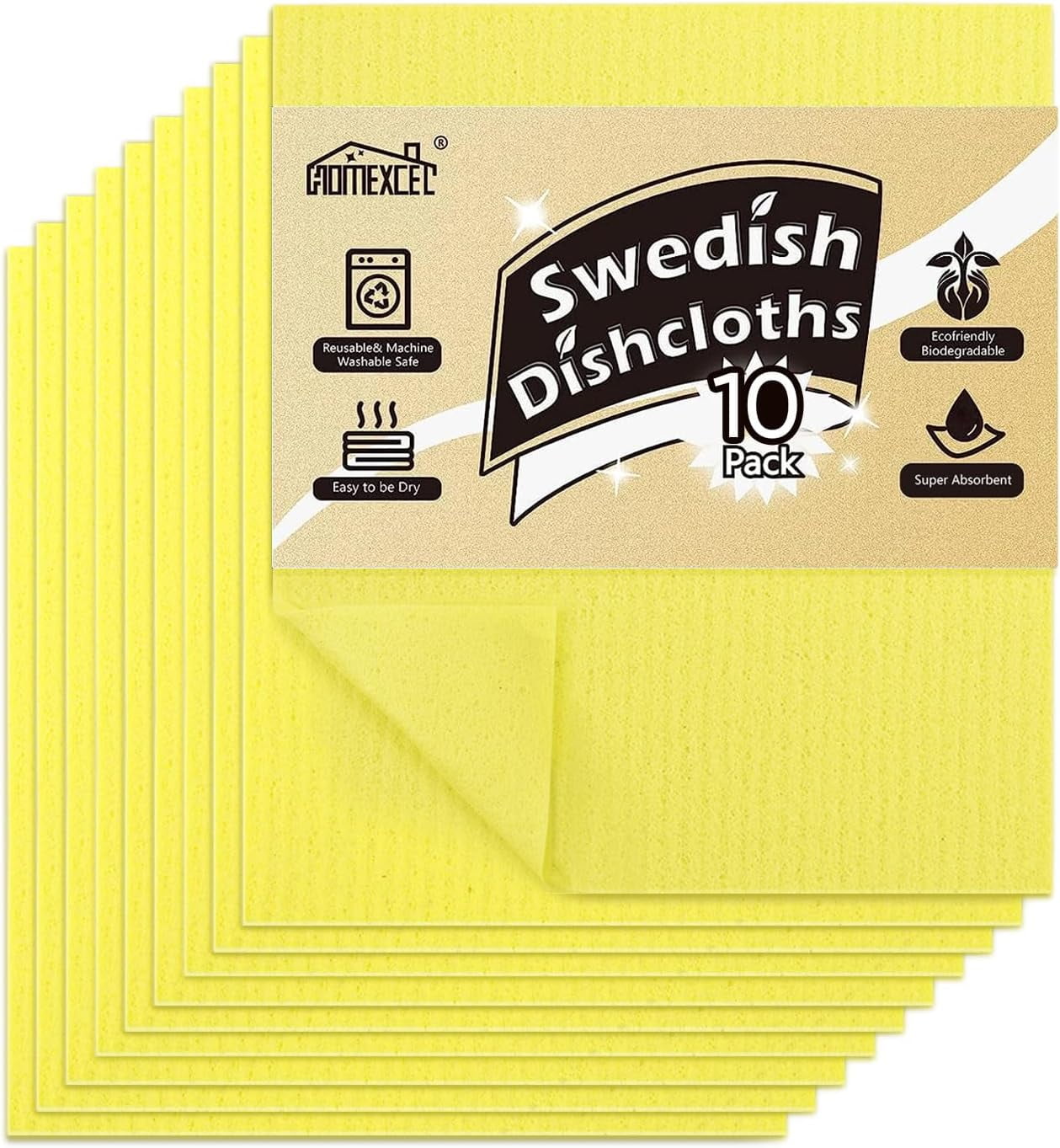 2025 New Swedish Dishcloths for Kitchen 10 Pack, Sponge Dish Cloth for ...
