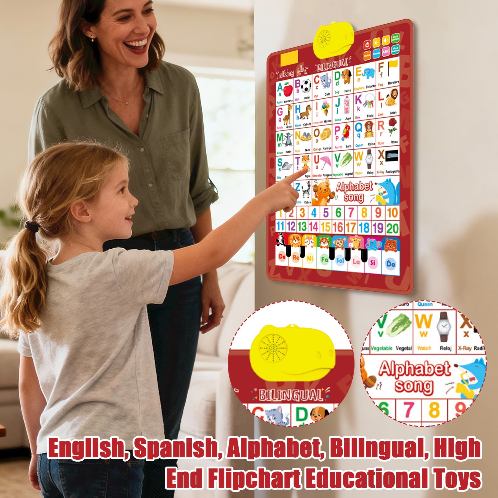2025 New Talking Wall Chart – English & Spanish Learning Poster with ...