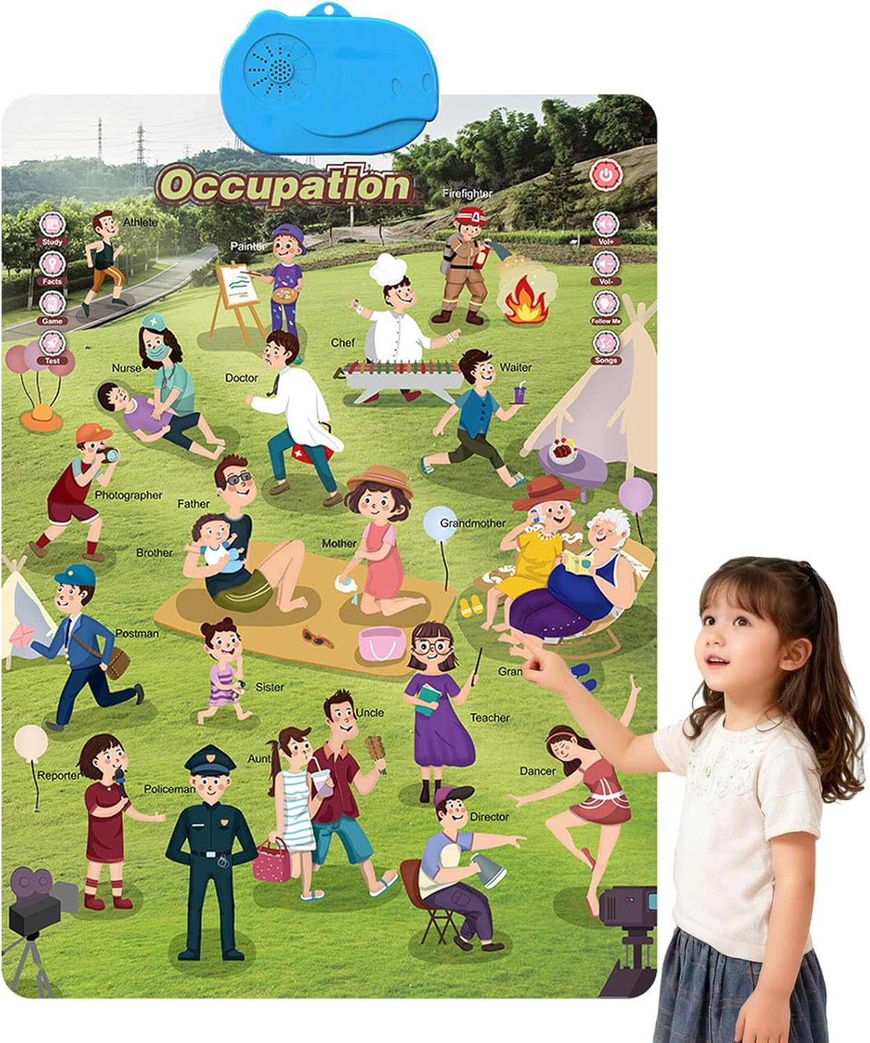 2025 New Talking Wall Chart for Kids, Bilingual English & Spanish ...