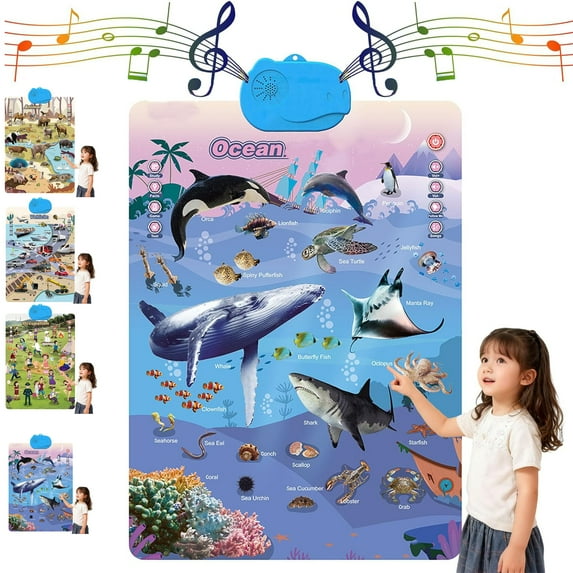 2025 New Talking Wall Chart for Kids, English & Spanish, Learning ...